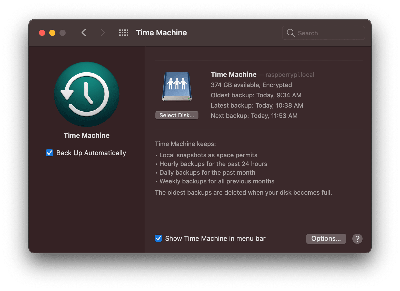 Using a Raspberry Pi as a NAS macOS Time Machine | JeremyCollins.net