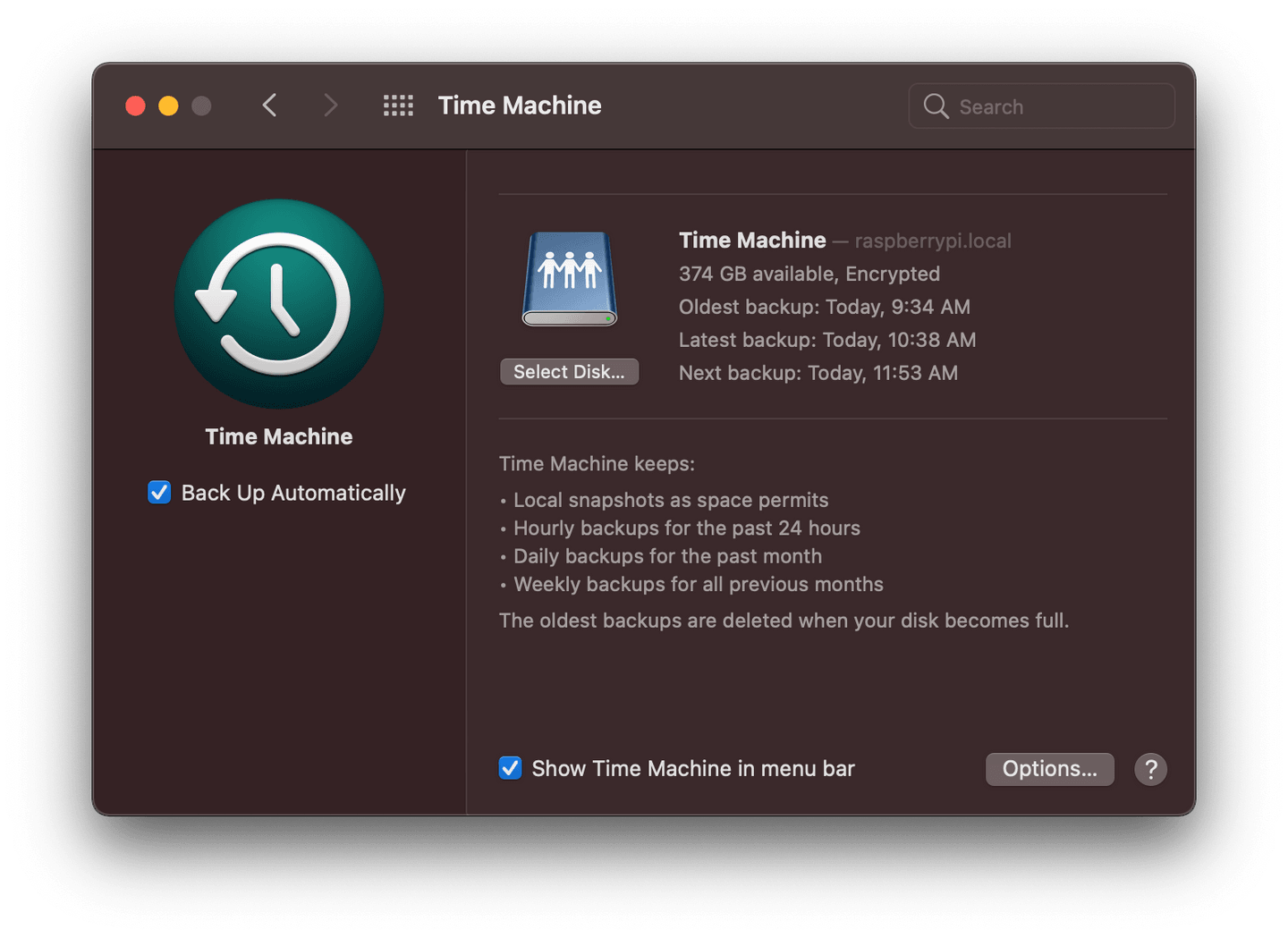 Using a Raspberry Pi as a NAS macOS Time Machine | JeremyCollins.net